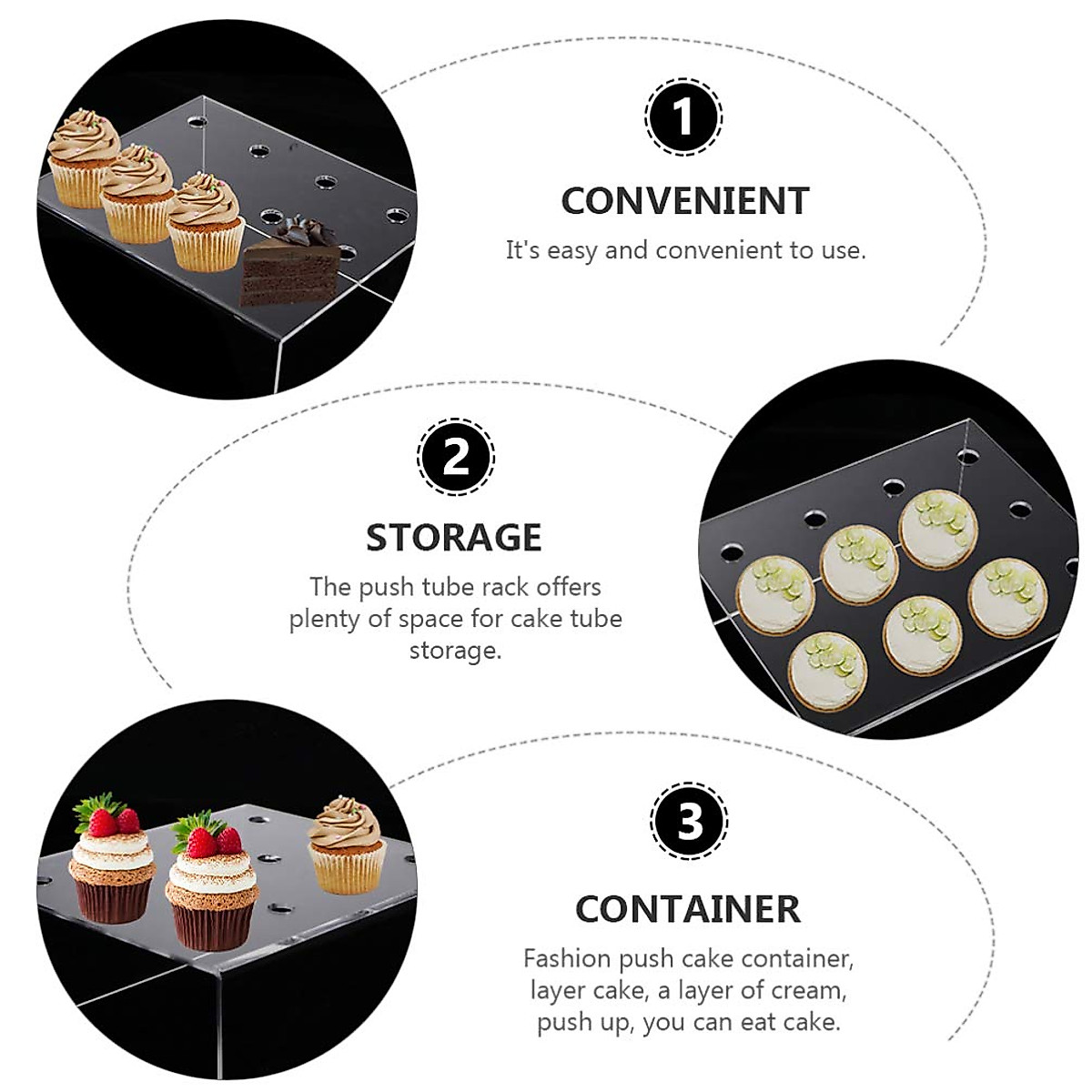 DOITOOL 1 Set 12 Hole Push Pop Cake Stand and Clear Push- up Cake Pop Shooter Plastic Containers for Wedding Baby Shower Birthday Parties