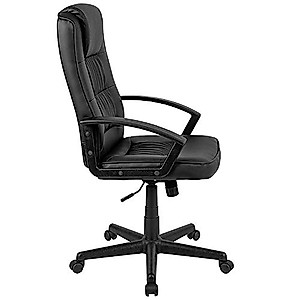 Flash Furniture Biscayne Flash Fundamentals High Back Black LeatherSoft-Padded Task Office Chair with Arms