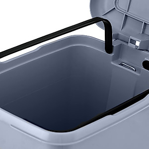 Superio Slim Trash Can with Foot Pedal – 6.5 Gallon Step-On Trash Can, Plastic Garbage Can with Lid, Trash Can for Bathroom, Bedroom, RV, Kitchen, Office, Patio, or Dorm – White Smoke