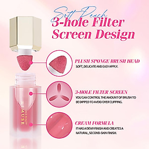 KIMUSE Soft Cream Blush Makeup, Liquid Blush for Cheeks, Weightless, Long-Wearing, Smudge Proof, Natural-Looking, Dewy Finish