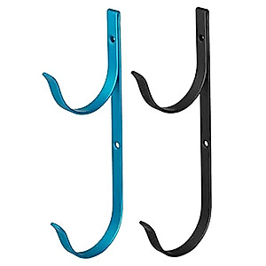 Pool Pole Hanger Aluminum Alloy Brushes Hooks Garden Tool Hooks Swimming Pool Pole Hanger Telescopic Poles Holder Swimming Accessories - Black 4PCS.