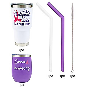 Breast Cancer Gifts for Women,Encouragement Gifts for Women,Christmas Gifts,She Believed She Could So She Did,Breast Cancer Tumbler,Breast Cancer Awareness Gifts for Women,Breast Cancer Survivor Gifts