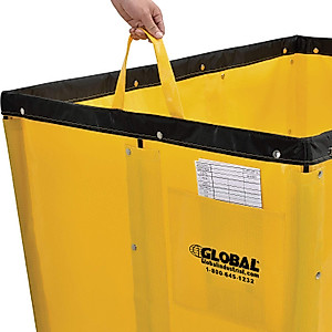 Global Industrial 8 Bushel, Yellow Vinyl Basket Bulk Truck, Unassembled, 34"L x 22"W x 30-1/2"H
