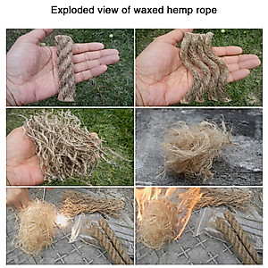 GOLDACE100% Windproof, Rainproof and Moisture- Emergency Surviva Kits| Long-Lasting Fire Starters for Campfires| Camping Cooking Kindling Tinder| fire Rope Hemp core| Unlimited Shelf Life