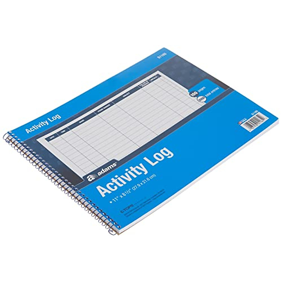 Adams Activity Log Book, Spiral Bound, 8.5 x 11 Inches, 100 Pages, White (S1185ABF)