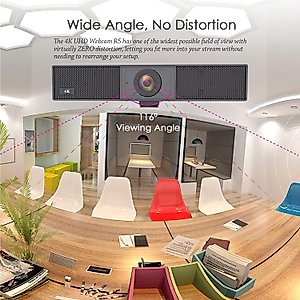 Nano shield 𝐒𝐀𝐕𝐄 𝟔𝟎% 4K Webcam with Noise Cancelling Mic, Full HD Web Camera Wide Screen Video Calling Recording Game Streaming for Mac OS X Win 10 8 7 Vista XP (4K)