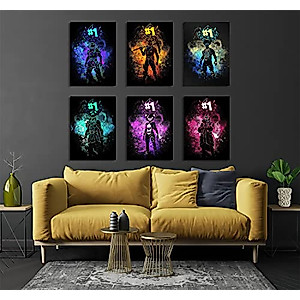 JLXXWNS Battle Royale Video Game Posters Boys Room decor poster, Boys Bedroom Wall Art cool posters Game Themed Skins Decor Canvas Print(Set of 6 8x10 Inch)