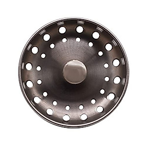 Westbrass D214S-2P-07 3-1/2" Standard Stainless Steel Post Style Large Kitchen Sink Basket Strainer Drain Stopper, 2 Pack, Satin Nickel