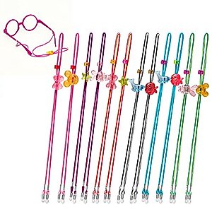 HALF CRESCEN Kids Glasses Strap (Pack of 12) Eyeglasses Straps for Kids, Sunglasses Holder Strap for Kids Girls