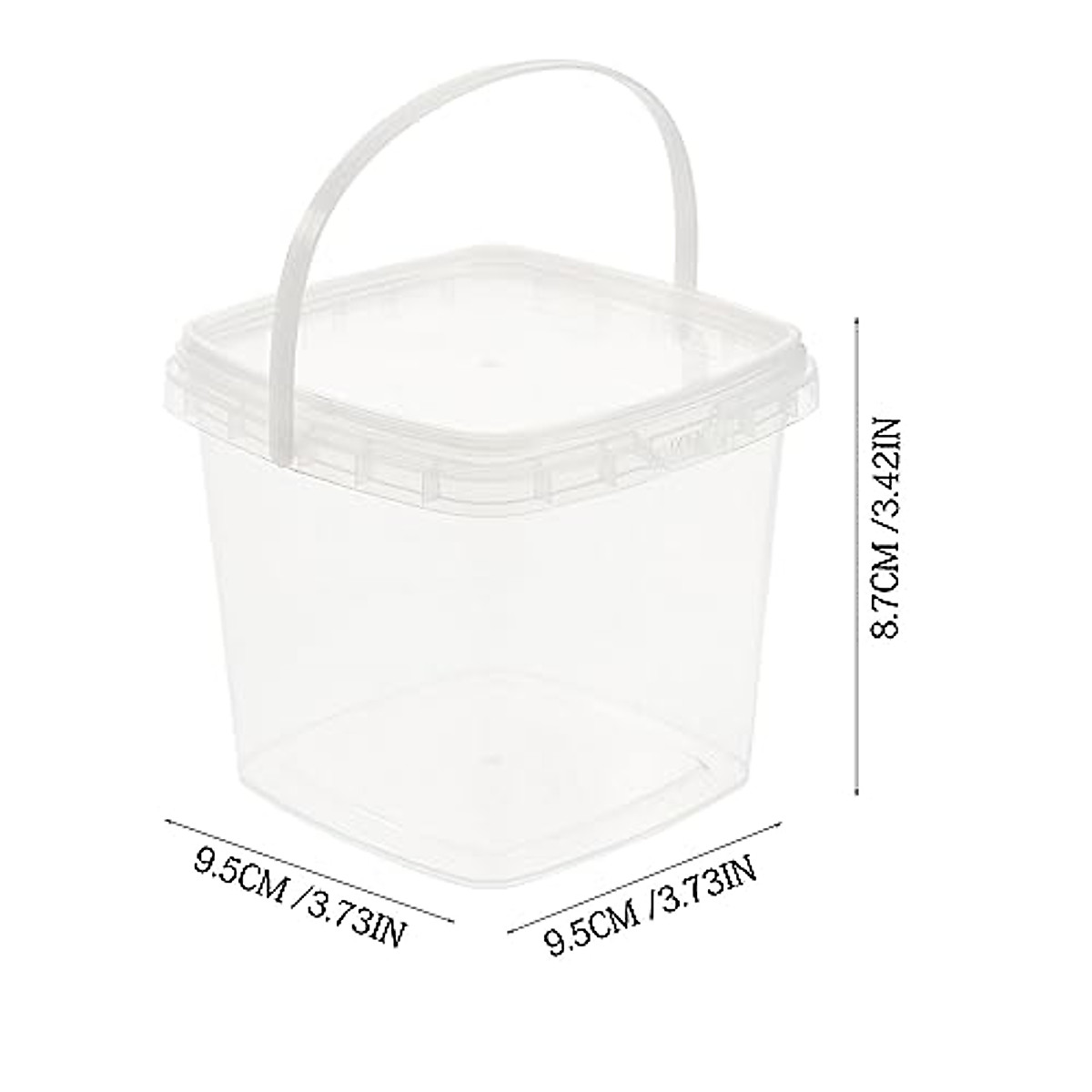 ULTECHNOVO Clear Buckets with Lid, 10pcs Clear Ice Cream Bucket Reusable Freezer Storage Tubs Food Storage Containers for Homemade Ice Cream Meal Prep Yogurt Soup 500ml