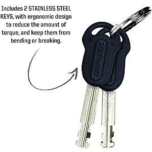 Kryptonite Bike U-Lock with Braided Steel Cable, High Security Anti-Theft Bicycle U Lock, 12mm Shackle and 8mm x4ft Length Security Cable with Keys for Scooter Road Mountain Bikes,Black