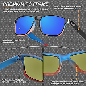 GRFISIA Vintage Polarized Sunglasses for Men and Women Driving Sun glasses 100% UV Protection