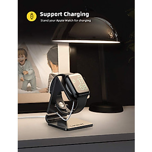 Lamicall Stand for Apple Watch, Charging Stand - Desk Watch Stand Holder Charging Dock Station compatible with Apple Watch Series SE Ultra/Series 8/7/6/5/4/3/2/1, 49mm/45mm/44mm/42mm/41mm/ 38mm, Black