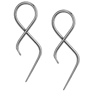 Forbidden Body Jewelry Surgical Steel Earrings Pair of Twisting Hanging Loop 16 Gauge Earrings