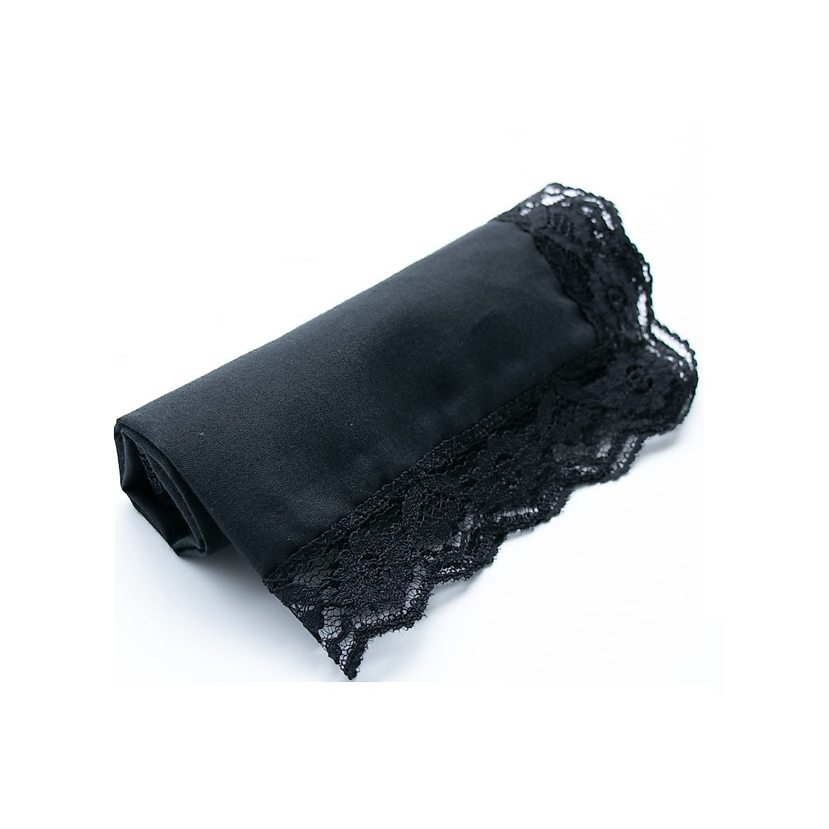 SrffbreMeOly Woemsn Handkerchiefs White Soft Cotton Embroidery Black Ladies Lace Hankies Black 3Pieces black One Size