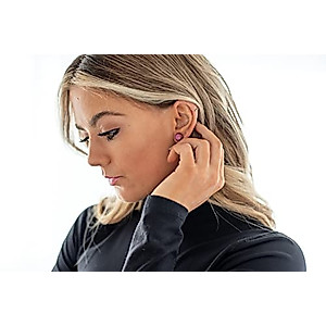 Stud Earrings, Light Pink Black Cat, 10 mm, Handmade, Stainless Steel Posts for Sensitive Ears