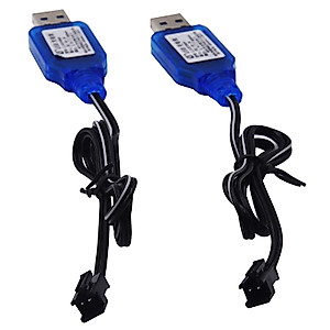 Blomiky 3.7V 800mA Fast USB Charger Cable with SM-2P Connector Plug fit for Amphibous RC Stunt Cars RC Boat Vehicles 3.7V Lithium Lipo Battery / 3.7V Fast USB 2