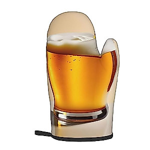 Oven Mitts Set,Multi-Function Heat Resistant Kitchen Pot Holders for Kitchen Or Baking (2pcs),Beer Foam Print