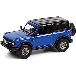 Greenlight 37240-E Barrett-Jackson ‘Scottsdale Edition’ Series 8 - 2021 Ford Bronco 2-Door VIN #001 (Lot #3008) - Lightning Blue with Navy Pier Interior 1/64 Scale