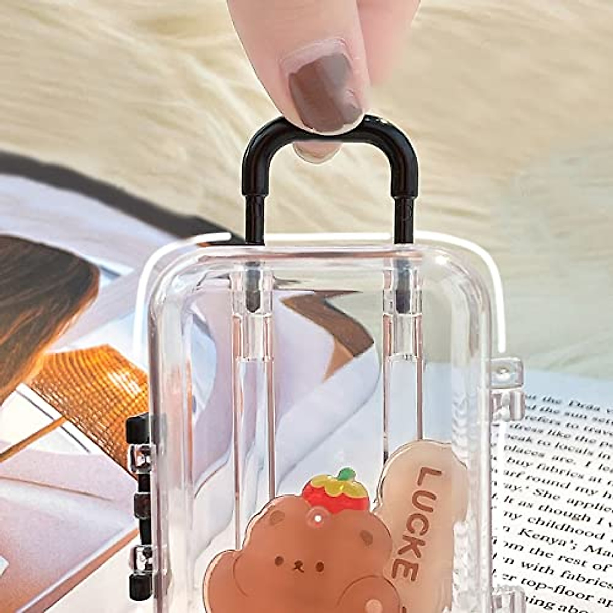 Bigougem Storage Box Fashion Organize Suitcase Style Storage Container Black