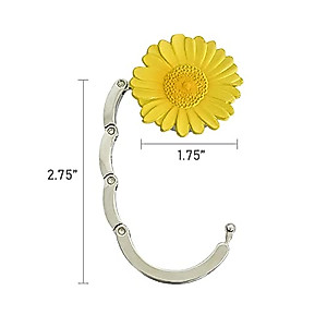 Wrapables Scenic Purse Hook Hanger, Foldable Handbag Table Hanger, Sunflower