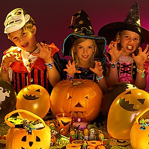 YUJUN 28PCS Halloween Zipper Bracelets for Kids,Halloween party favor Fidget Zipper Wristbands Bulk Trick or Treat Gifts Prizes Giveaways Candy Goodie Bag Stuffers and Kids Halloween Party Supplies