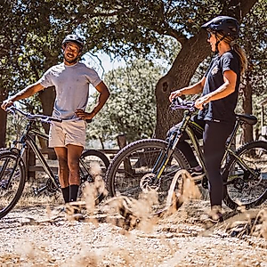 Mongoose Montana Sport Men and Women Mountain Bike, 21-Speed Drivetrain with Trigger Shifters, 27.5-Inch Wheels, 17-Inch Medium Frame, Black