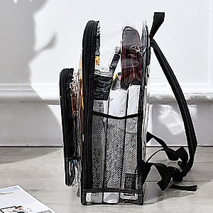 Personalized Clear Backpack, Heavy Duty Clear Bookbags, Custom Name Backpacks See Through Backpack for School, Travel,Work
