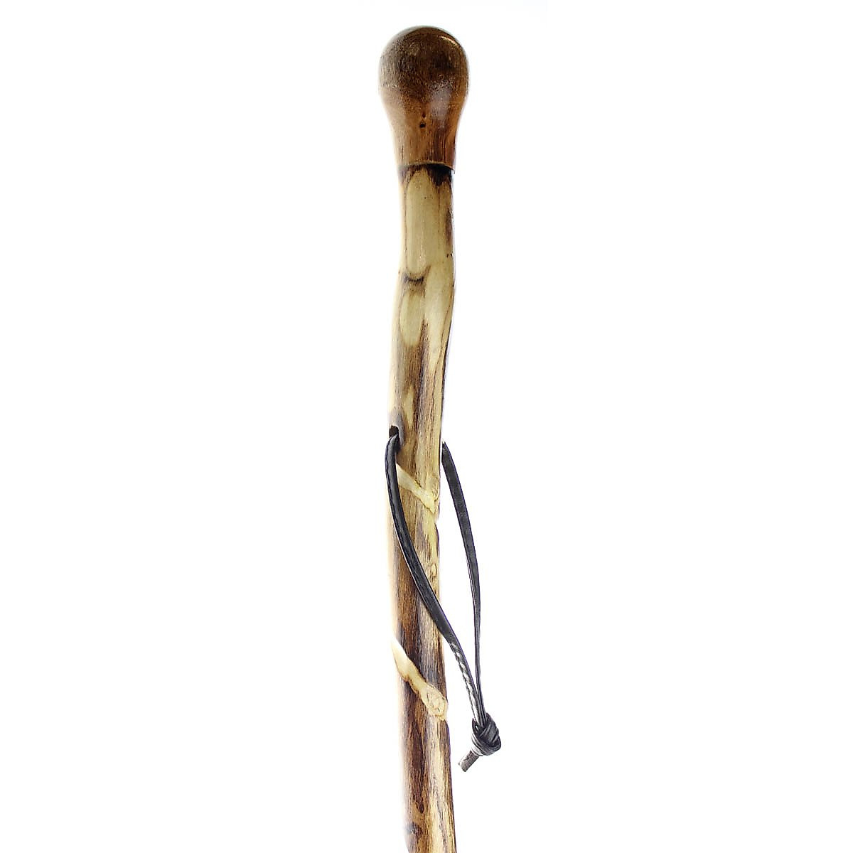 SE Natural Wood Walking Stick with Hand-Carved Spiral Design and Knob Top, 55" - WS622-56BH