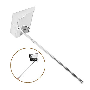 QUMIIRITY Stainless Steel Trash Shovel Kitchen Dustpan Kitchen Cleaning Floor Dustpan Upright Dustpan Handheld Scooper Industrial Dust Pan Jumbo Debris Pan Garage Dust Pan Garbage Can Silver