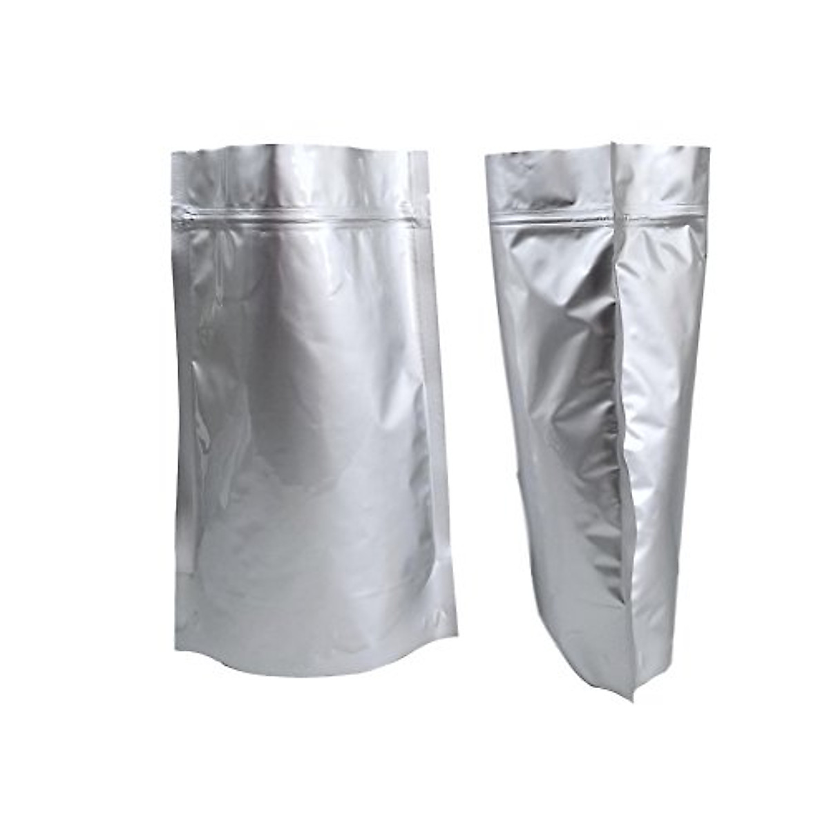 (50) - 8"x12"x4" Zip Seal Stand Up One Color Mylar Bag Gusseted Pouches - 5 mil Genuine Resealable Aluminum Foil-Lined Bag for Long Term Food, Grain, Baking, Coffee, Storage Container