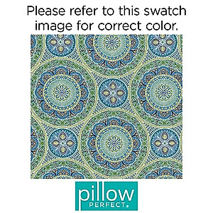 Pillow Perfect Outdoor/Indoor Delancey Lagoon Square Corner Chair Cushion, 1 Count (Pack of 1), Blue