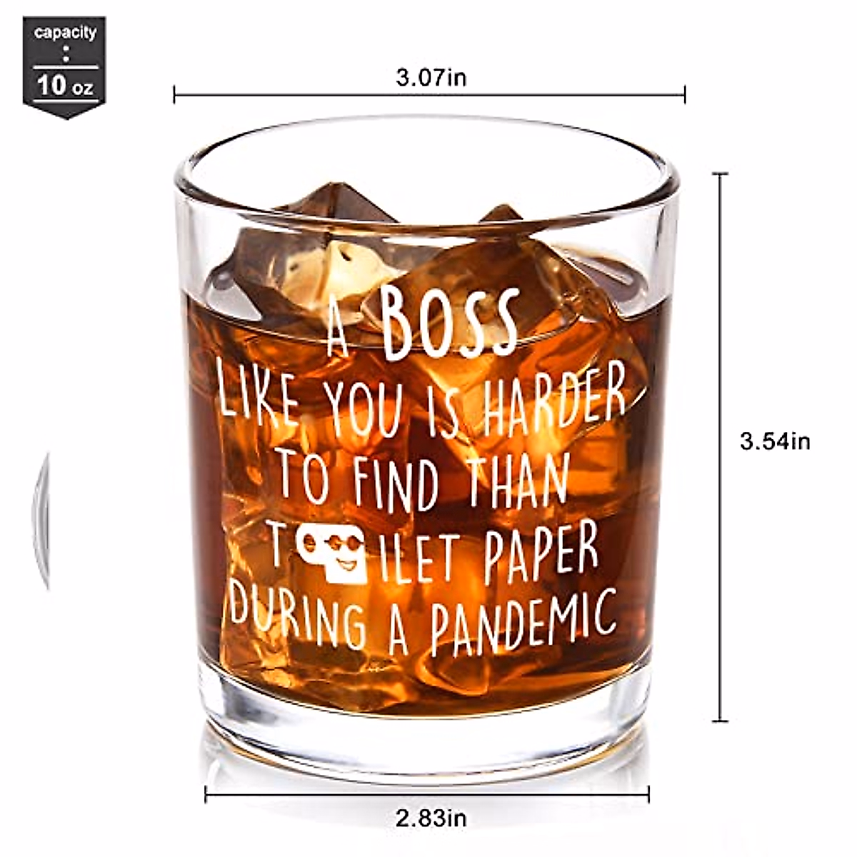 Futtumy Bosses Day Gift for Men, A Boss Like You Is Harder to Find Whiskey Glass, Funny Boss Gift Going Away Gift Farewell Gift Office Gift for Men Best Boss Manger Leader, Boss Rock Glass 10 oz