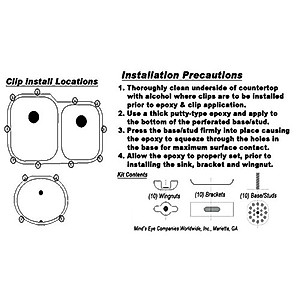 Hetai Kitchen Sinks Clips Epoxy Sink Clip Kits Undermount Kitchen Sink Clips 10 Pack