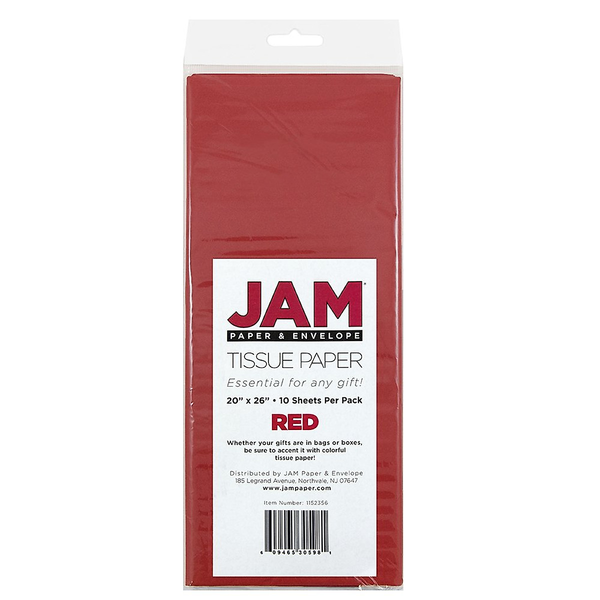 JAM PAPER Tissue Paper - Red - 10 Sheets/Pack