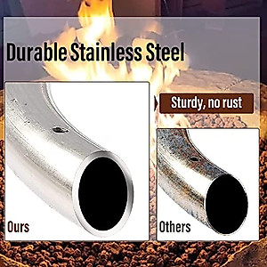 Uniflasy 18 Inch Square Drop-in Fire Pit Pan with 12" Round Burner Ring, 165k BTU Stainless Steel Fire Pit Pan with Spark Ignition and Propane Hose Kit for Indoor or Outdoor Fire Table/Fire Pit