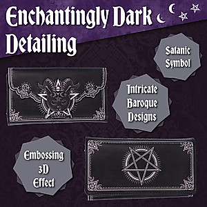 Nemesis Now Embossed Purse, Gothic Wallet, 18.5cm - Pawzuph Cat