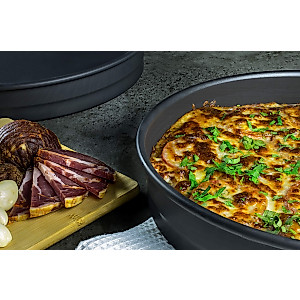 LloydPans Kitchenware 14" Perforated Hard-Anodized Deep dish Pizza Pan Made in USA