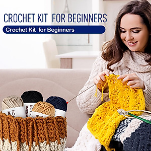 Timgle 18 Pack Beginners Crochet Yarn Cotton Yarn for Crocheting and Knitting with Easy to See Stitches Cotton Nylon Blend Yarn for Crochet Kit Making(Nature Colors)