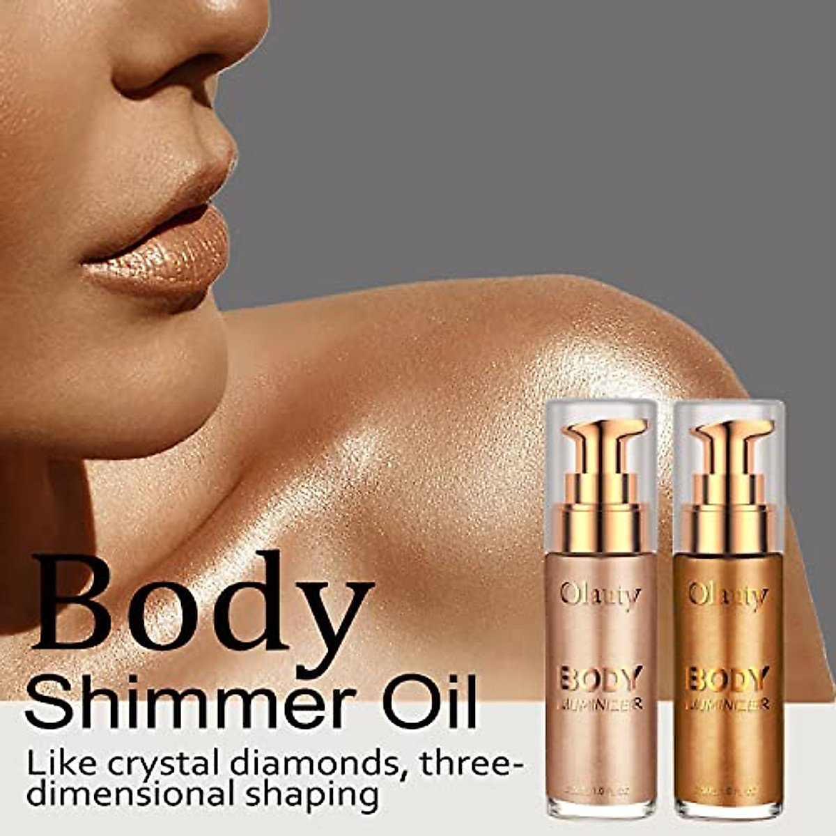 Liquid Body Luminizer, Bronze Highlighter All In One Makeup Illuminator, Smooth Shimmer Body Oil Glow Waterproof For Face & Body, Long Lasting Moisturizing (#03 Glistening Bronze)