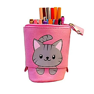 Cute Animal Pencil Case Telescope Telescopic Pencil Box (Cat)