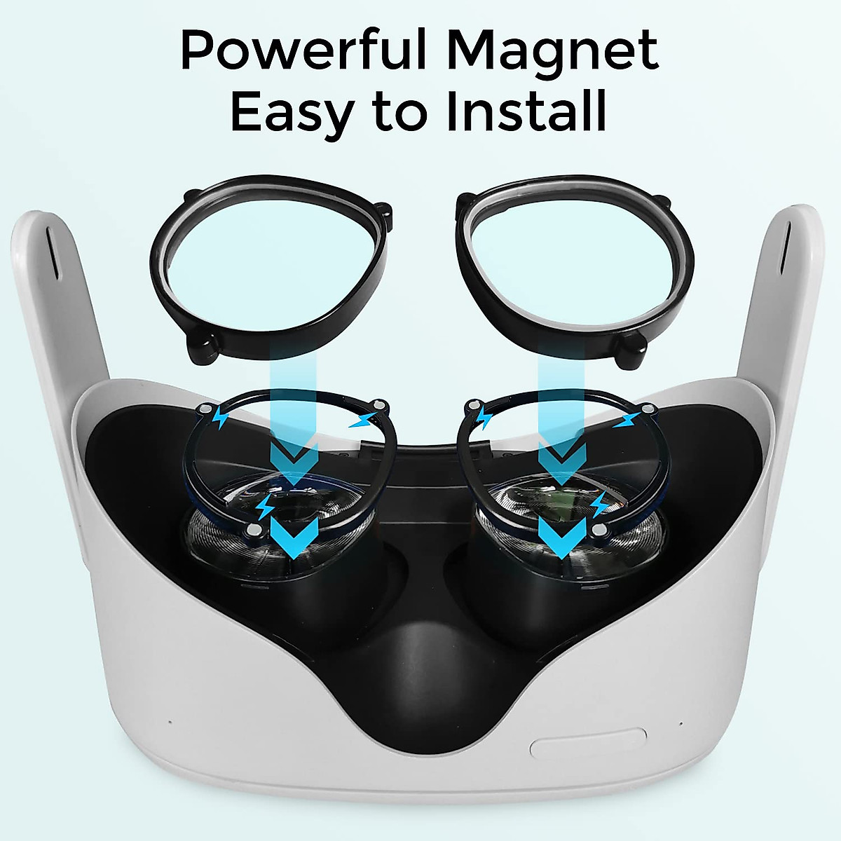 Lens Insert Compatible with Oculus Quest 2 - Sonicgrace VR Oculus Quest 2 Myopia Lens Glass with Blue Light Filter, Alloy Magnetic Frame and Lens Combination, Easy to Install (SPH:-4.50, Left)
