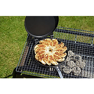 Yoshikawa SJ3208 Hot Sand Maker, For Gas Fire, Hot Multi Sandpan Total Length 16.3 x Diameter 7.1 x Height 1.3 inches (41.5 x 18.0 x 3.4 cm), Black, Outdoor Camping