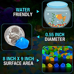 BBTO Glow in The Dark Aquarium Stones Glowing Pebbles Gravel Glowing Rocks for Indoor and Outdoor Garden, Driveways, Fish Turtle Tank Decor, 1.4 cm (450 Pieces)