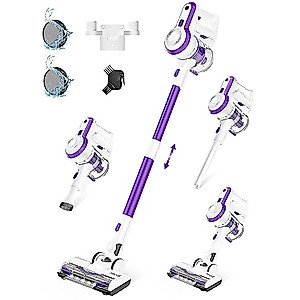 Micol Cordless Vacuum Cleaner, 6-in-1 Lightweight Stick Vacuum, 2 Modes of Powerful Suction, Maximum 38 Mins Runtime, Removable Battery, Household Vacuum Cleaner for Home Hard Floor Pet Hair Carpet