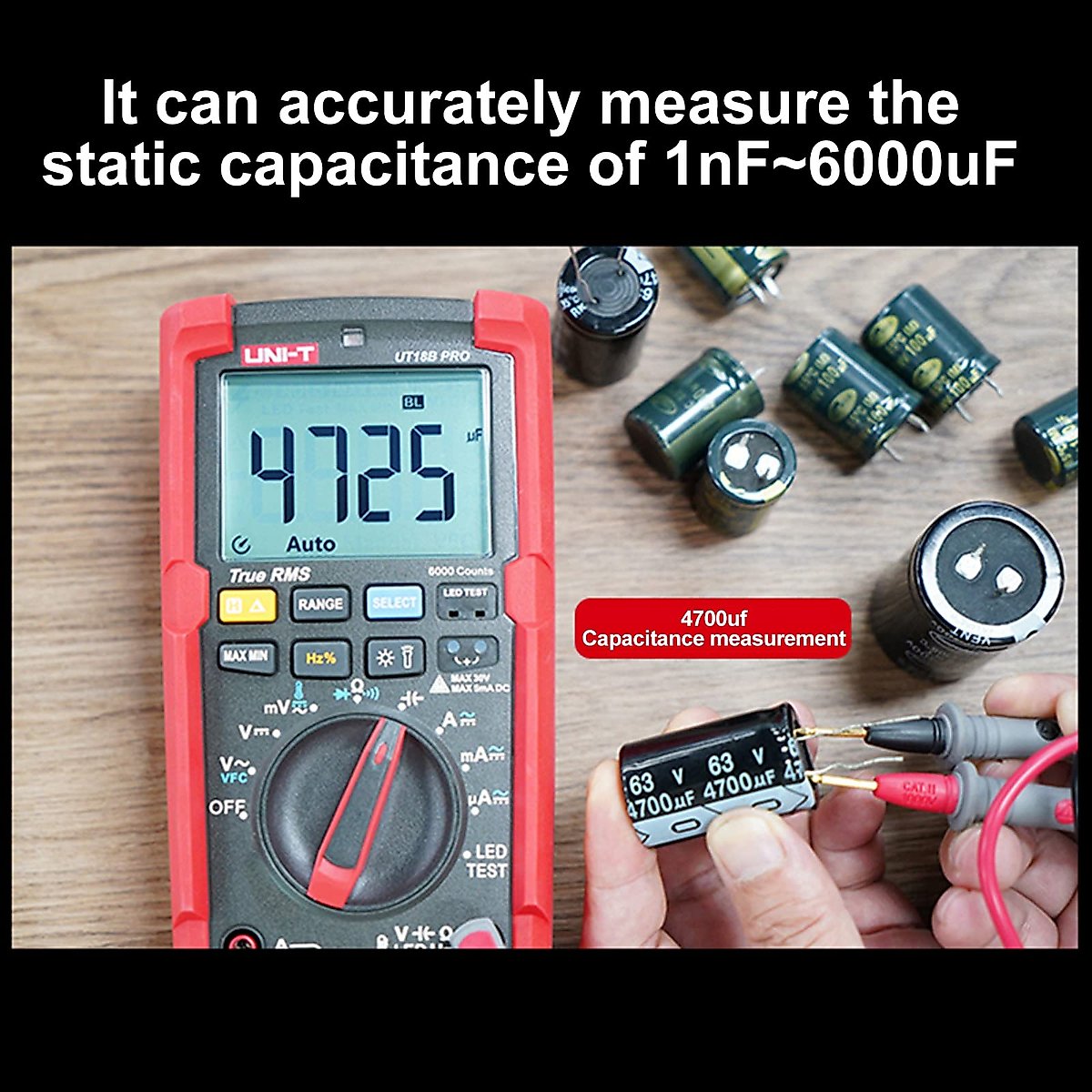 UNI-T UT18B Pro 1000V Digital True RMS Multimeter Handheld AC DC Voltage Tester Frequency Capacitance Meter