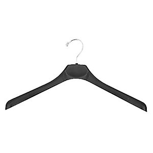 NAHANCO 2493 Plastic Jacket Hangers, Wide Shouldered, 19", Black (Pack of 50)