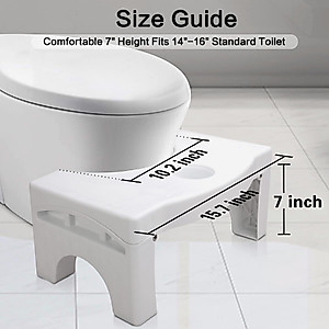 Foldable Toilet Potty Stool for Adults, 7" Heavy Duty Plastic Portable Squatting Poop Foot Stool with Freshener Space, Bathroom Non-Slip Toilet Assistance Step Stool - Gifts for Kids Seniors