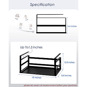 Nxconsu 2Pack Under Shelf Storage Basket Organizer Hanging Holder for Cabinet Pantry Kitchen Cupboard Desk Counter Bookshelf Organization Add-on Space Saver Heavy Duty Slide-in Black Large