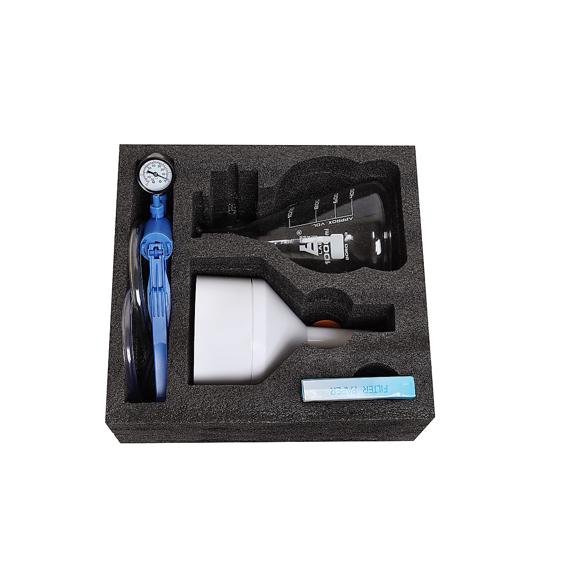 EISCO Complete Vacuum Filtration Kit - Includes 1000mL Filtering Flask, Hand Vacuum Pump, Buchner Funnel, Filter Papers, Rubber Tubing & Stopper